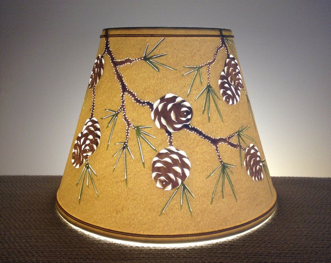 Clip Top Cut and Pierced Pine Cone Branch Paper Lamp Shade-lampshade ...