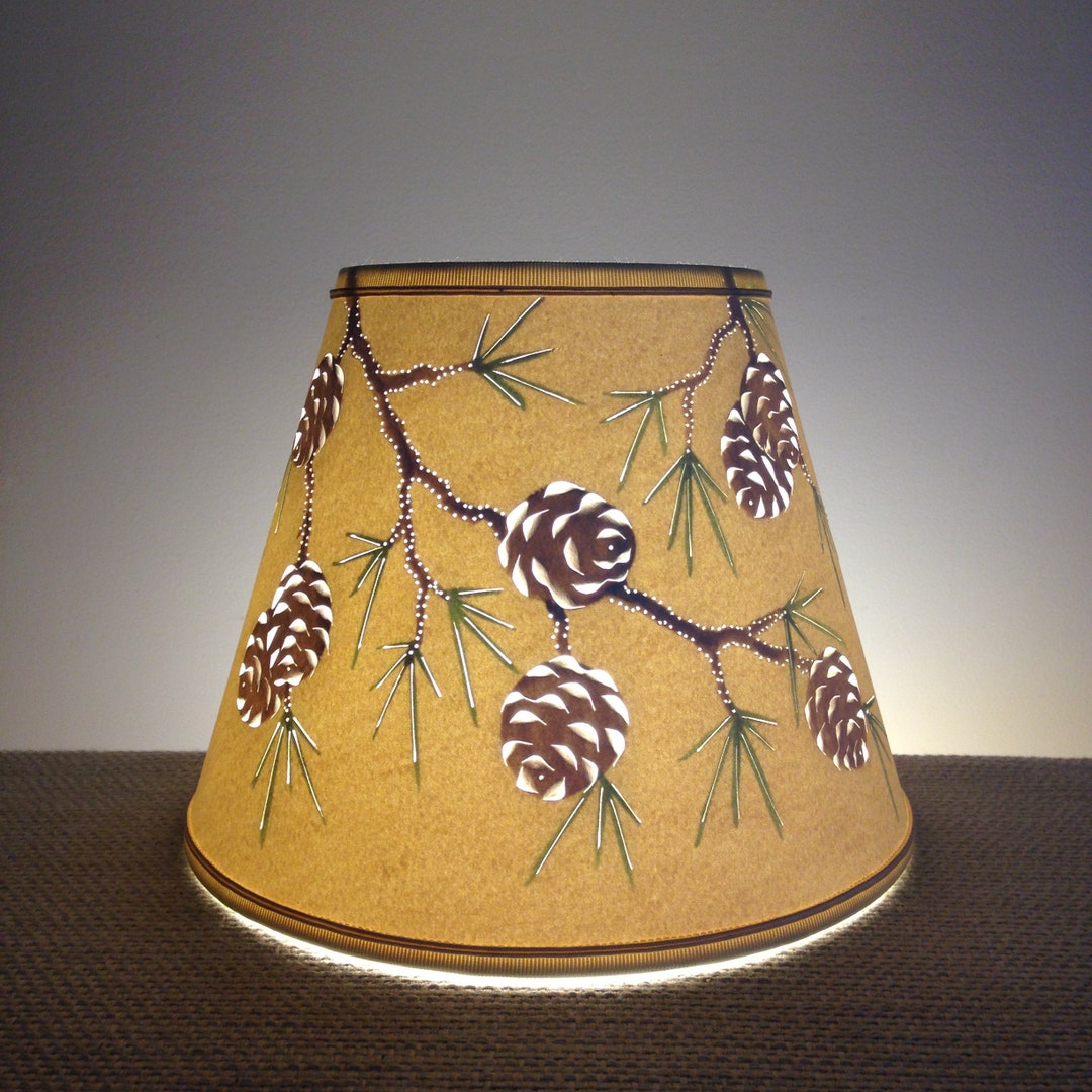 Clip Top Cut and Pierced Pine Cone Branch Paper Lamp Shade-lampshade ...