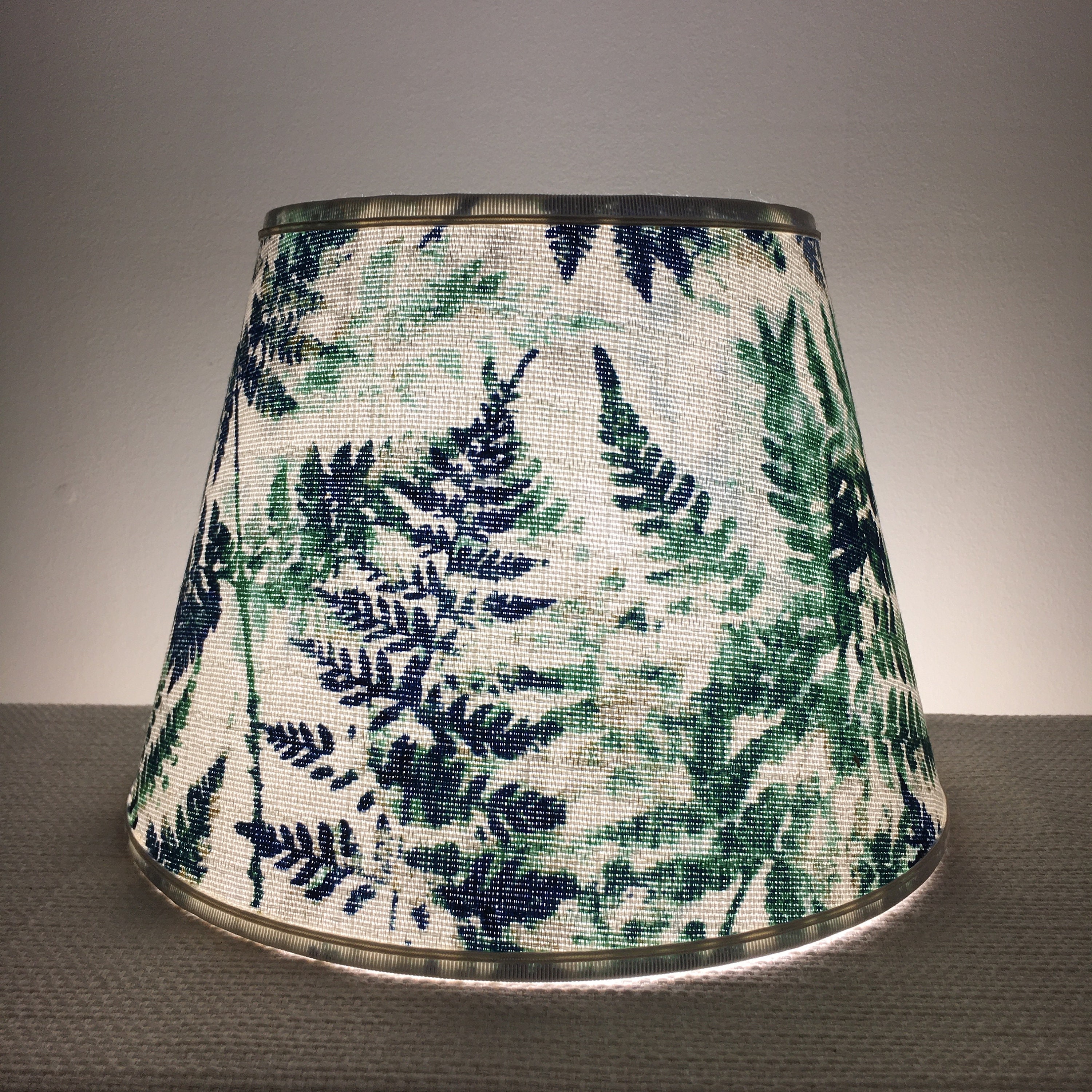 Fern Leaf Fabric Uno Lampshade-bridge Lampshade-ferns-blue-green-lamp ...