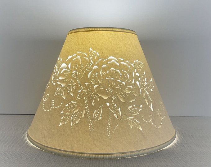 Two Peonies Cut and Pierced Lampshade-floral Lampshade-lampshade for ...