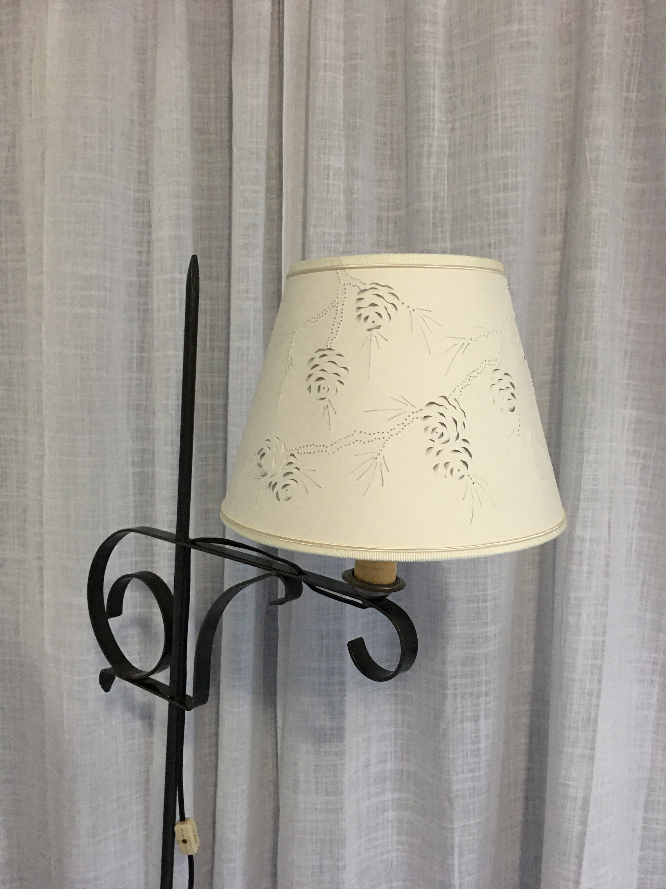 Clip Top Cut and Pierced Pine Cone Branch Paper Lamp Shade-lampshade ...