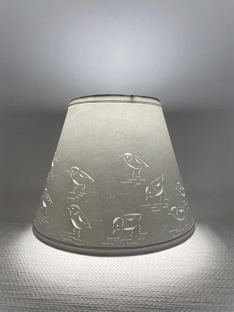 Sandpiper Bird Lampshade: Cut & Pierced Paper Clip Top Shade - Etsy