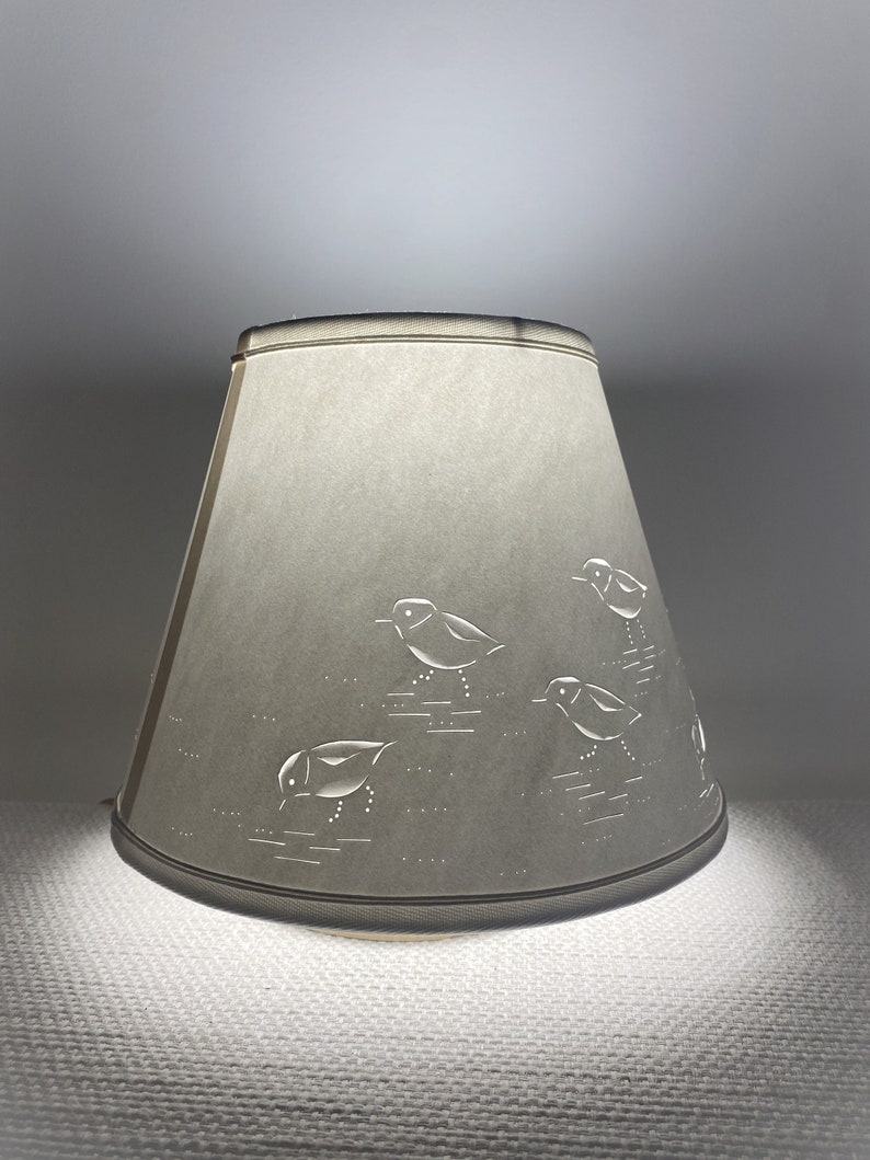 Sandpiper Bird Lampshade: Cut & Pierced Paper Clip Top Shade - Etsy