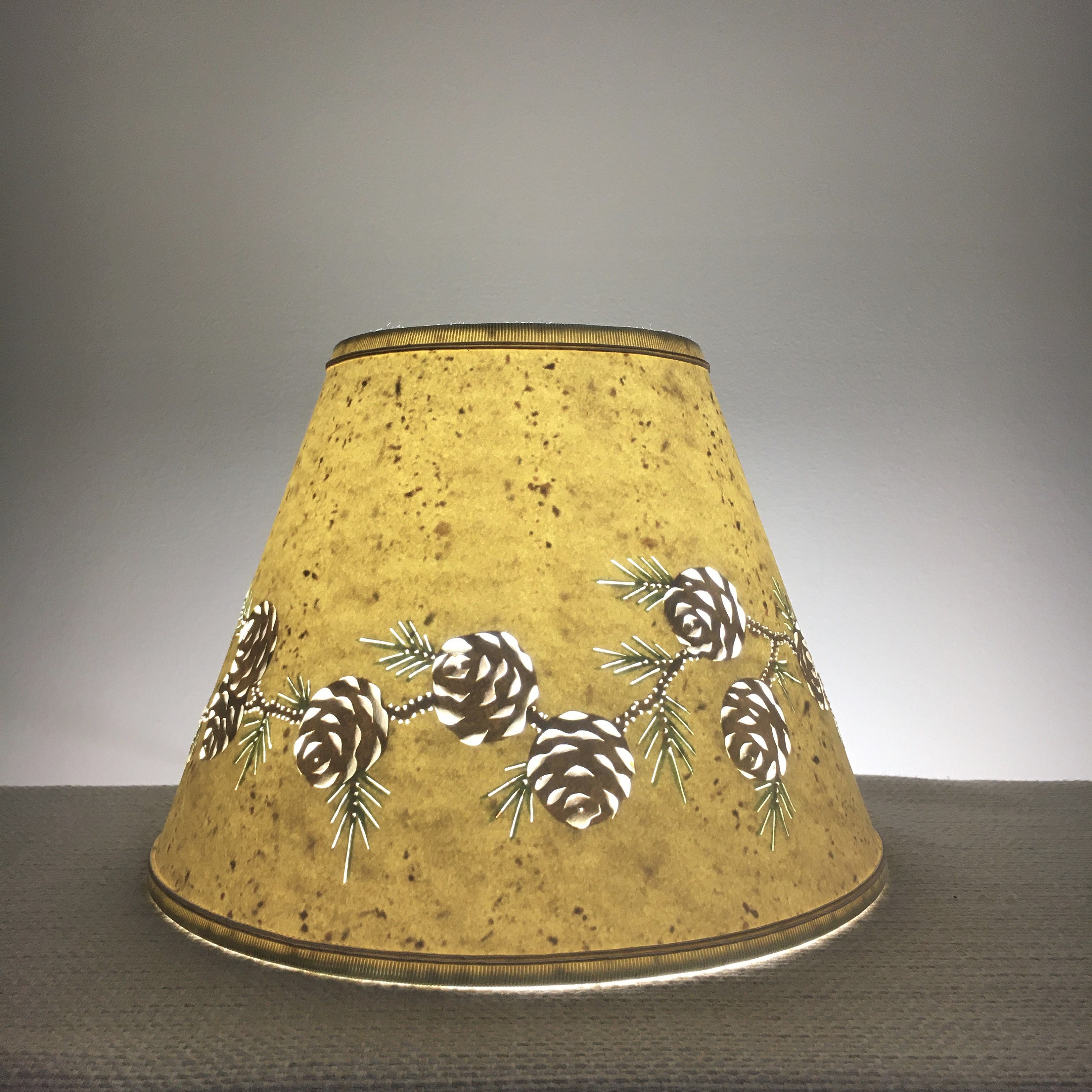 Pine Cone Border Cut & Pierced Lampshade-paper Lampshade-handpainted ...