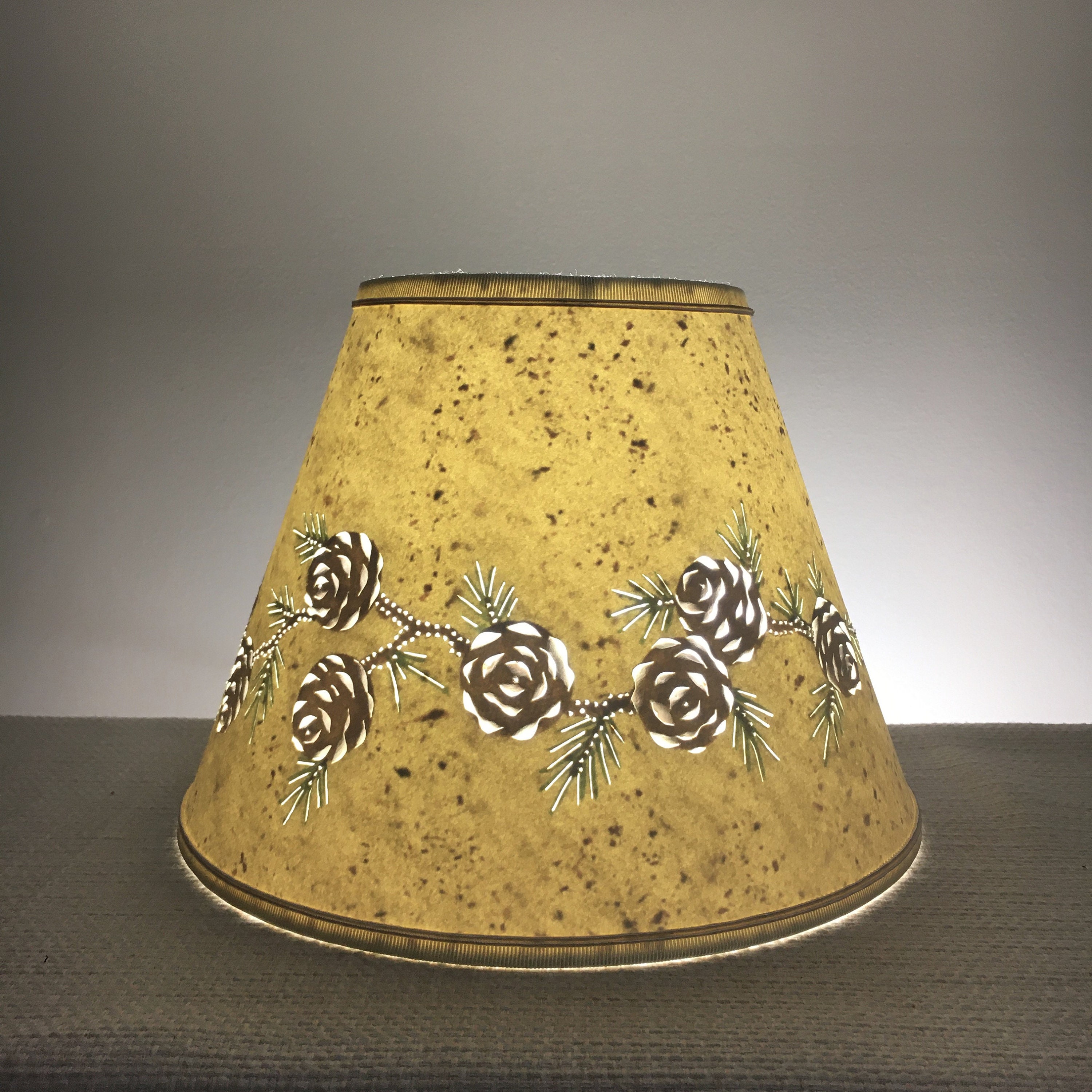 Pine Cone Border Cut & Pierced Lampshade-paper Lampshade-handpainted ...