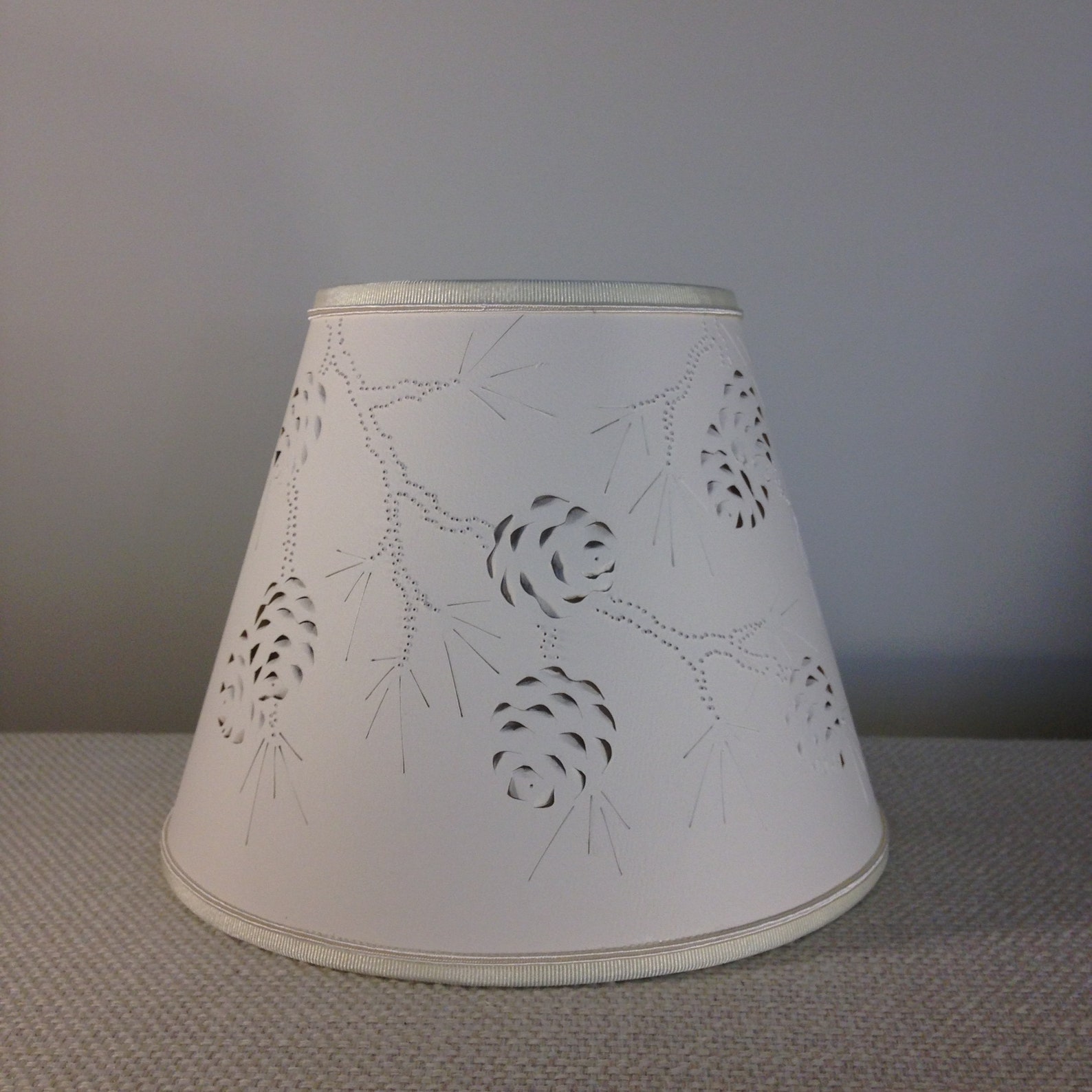 Clip Top Cut and Pierced Pine Cone Branch Paper Lamp Shade-lampshade ...