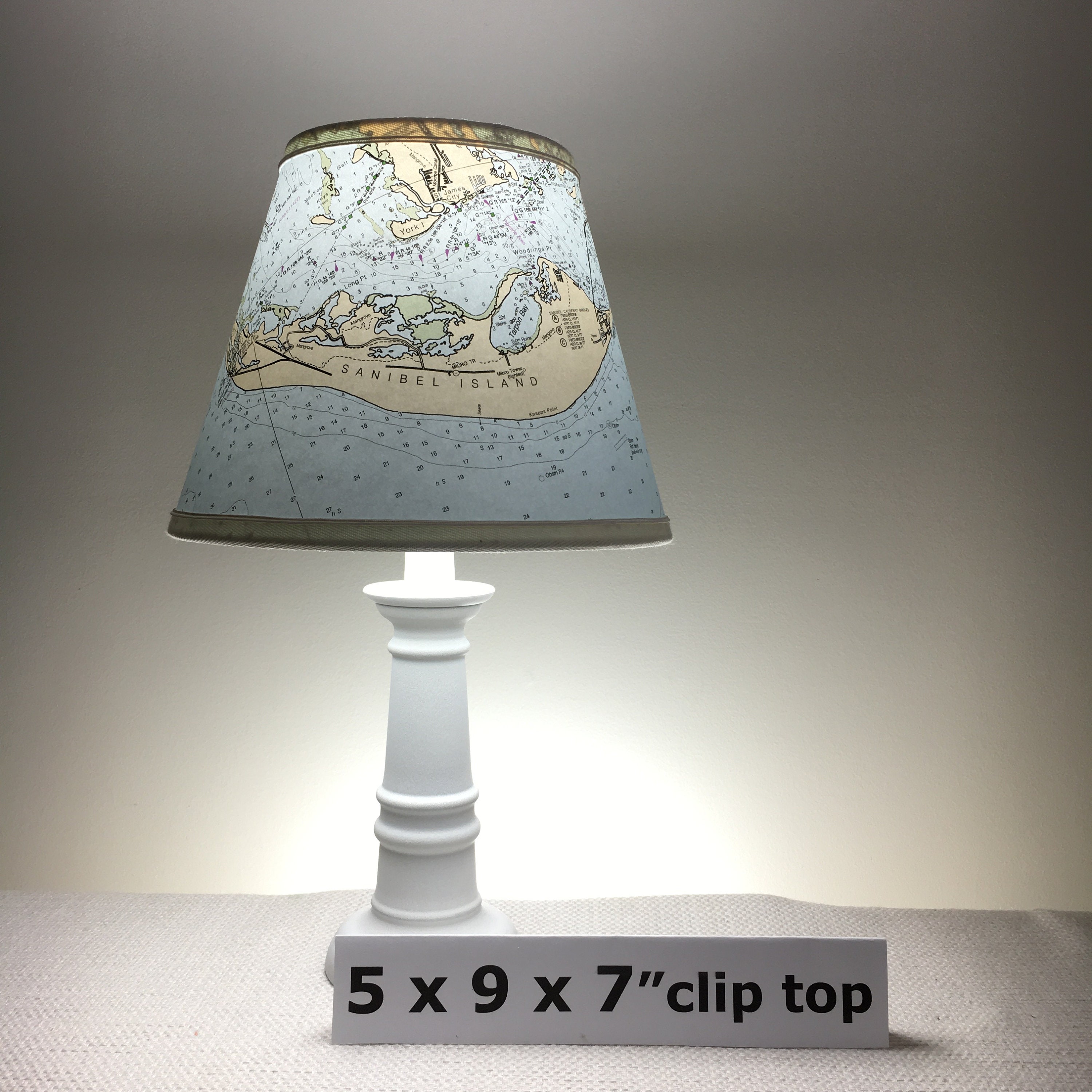 Nautical Chart Lampshade-sanibel Island-florida-chart Lampshade-sanibel ...