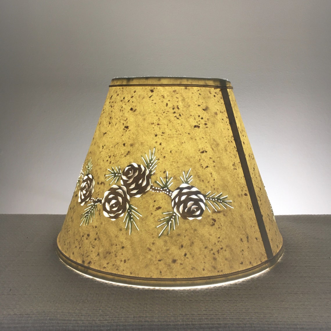 Pine Cone Border Cut & Pierced Lampshade-paper Lampshade-handpainted ...