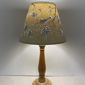 Chickadee Pine Cone Lamp Shade: Rustic Bird Clip-on Shade - Etsy