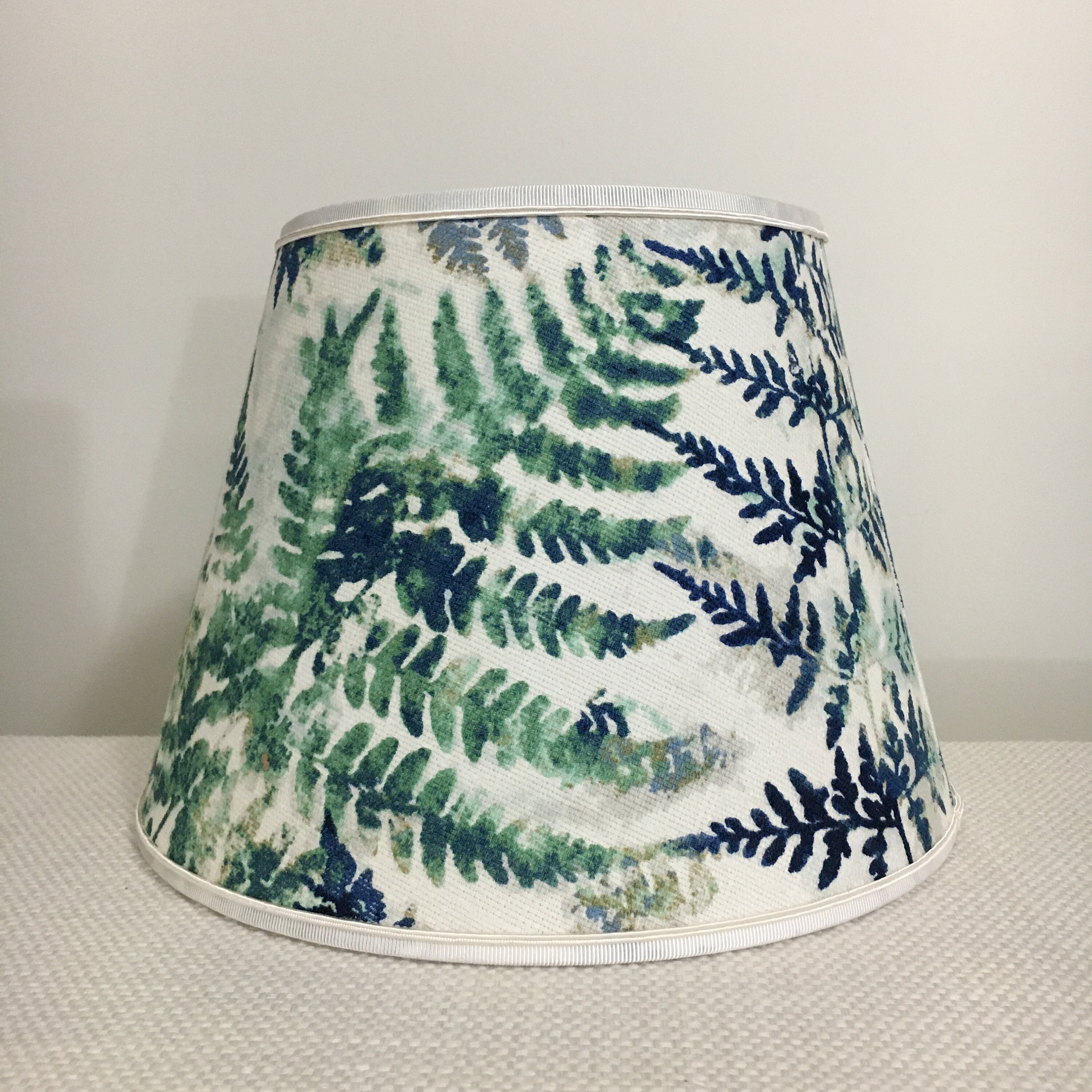 Fern Leaf Fabric Uno Lampshade-bridge Lampshade-ferns-blue-green-lamp ...