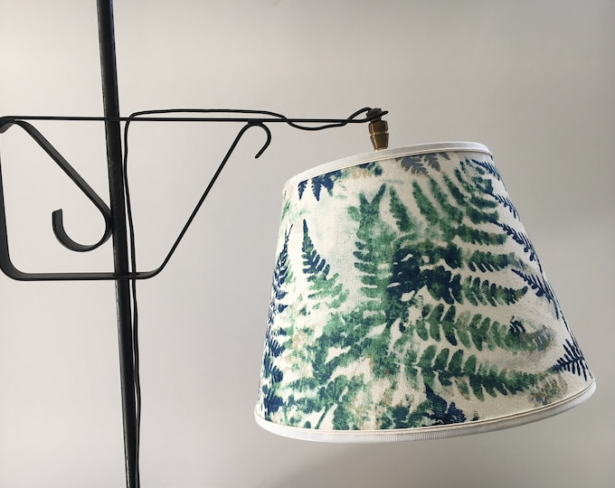 Fern Leaf Fabric Uno Lampshade-bridge Lampshade-ferns-blue-green-lamp ...