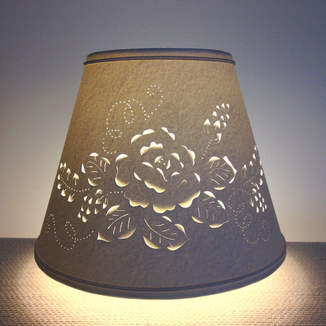 Cut and Pierced Rose Design Lampshade-clip on Lampshade-lamp Shade ...