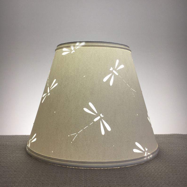 Dragonfly Stencil Look Hand Cut Lamp Shade-Clip Top Lamp | Etsy