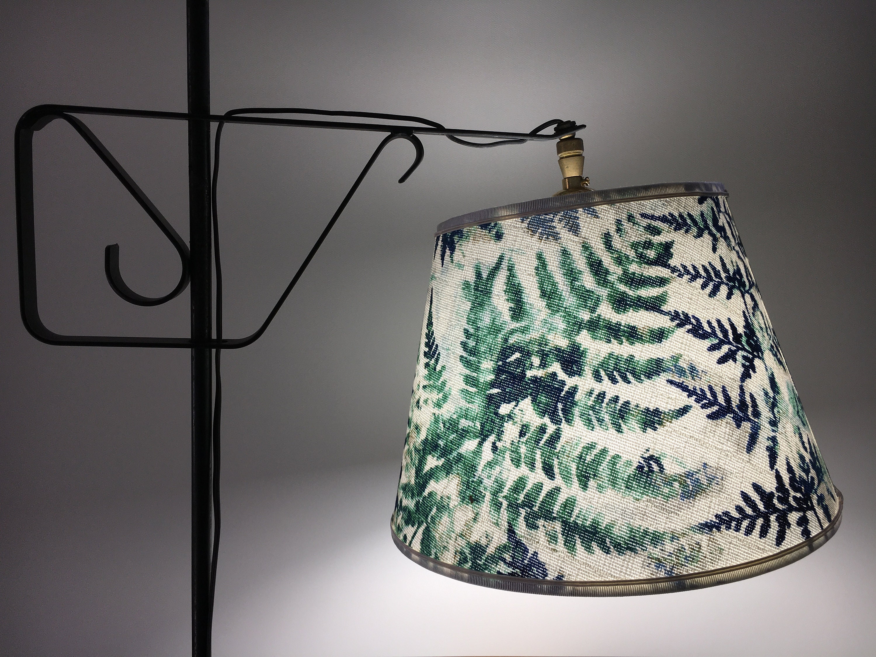 Fern Leaf Fabric Uno Lampshade-bridge Lampshade-ferns-blue-green-lamp ...