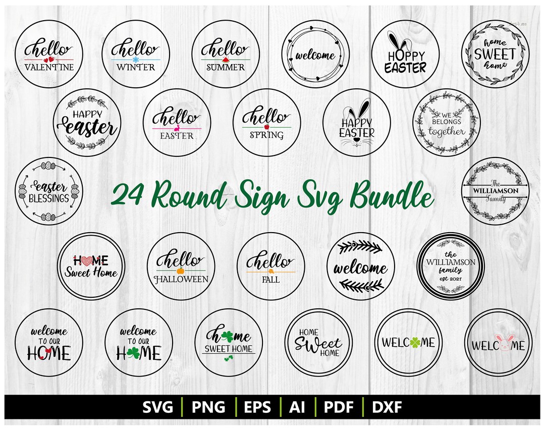 24 Round Sign SVG, Svg Bunle, Png, Circut File - Etsy