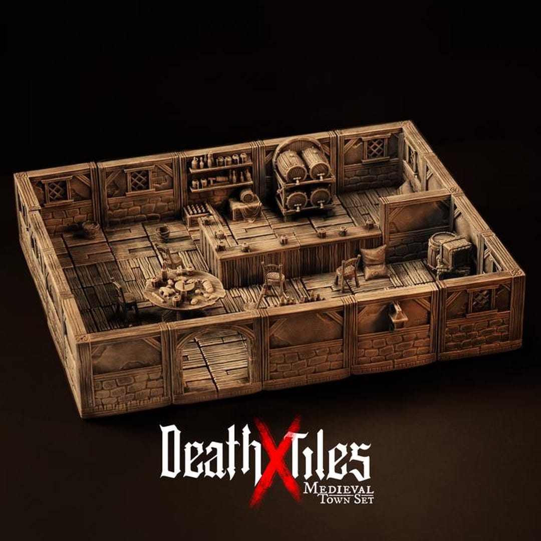 Deathxtiles Medieval Town Set - 3D Printed Tavern Tiles for Dungeons ...