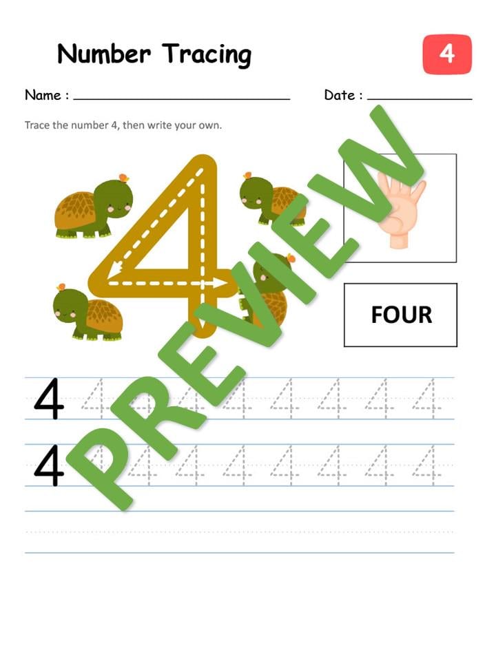 1 to 10 Tracing Numbers for Kindergarten and Prek Levels Dive Into the ...
