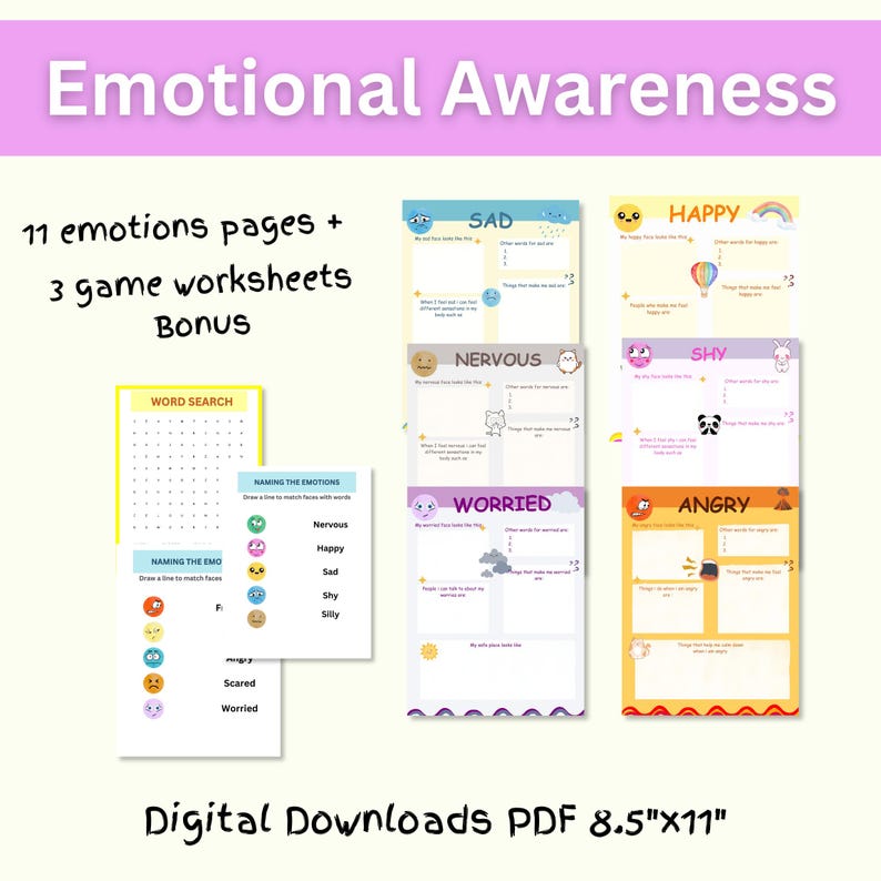 Kids Emotions Feelings Worksheets Emotional Intelligence Social ...