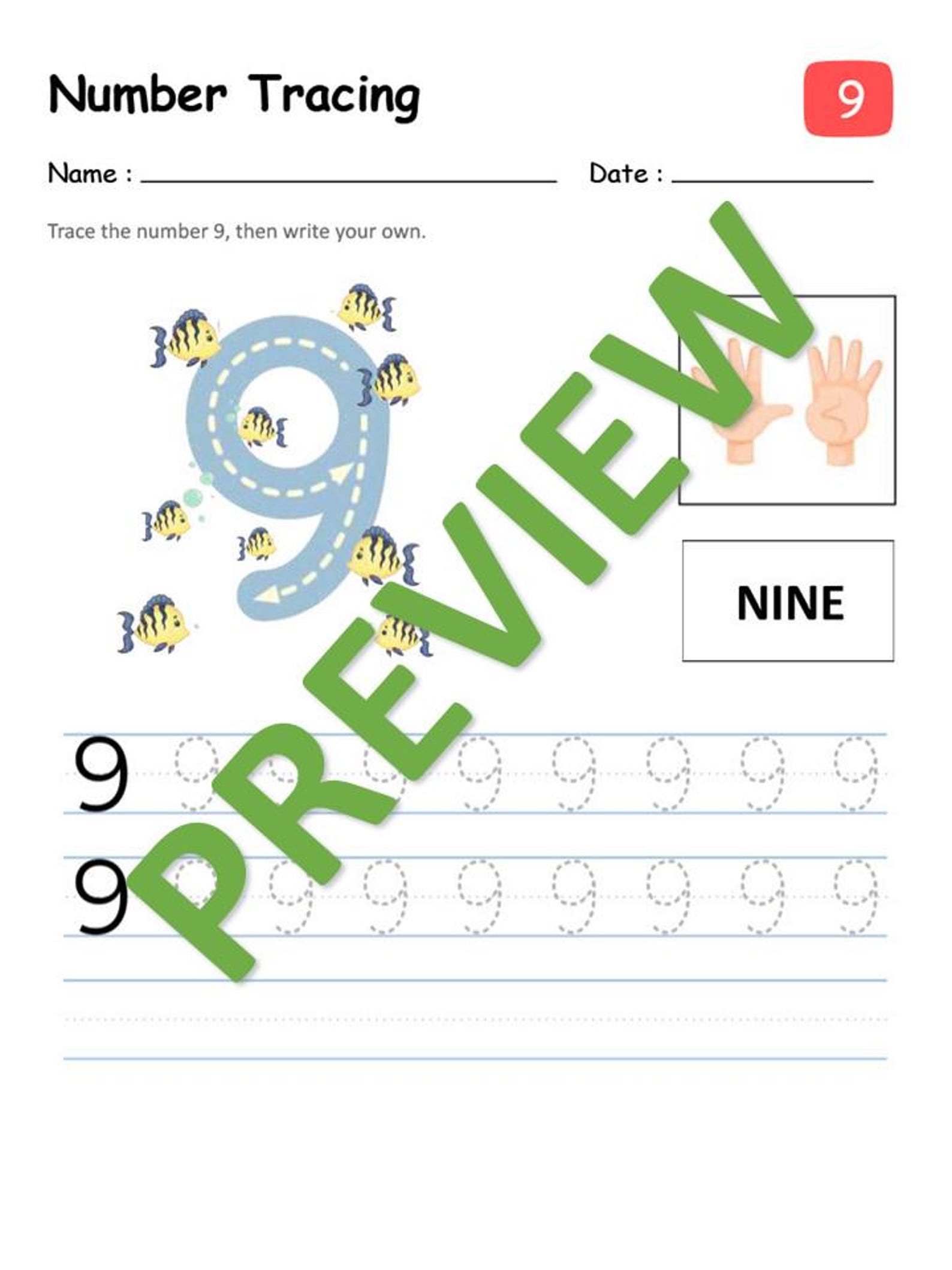 1 to 10 Tracing Numbers for Kindergarten and Prek Levels Dive Into the ...