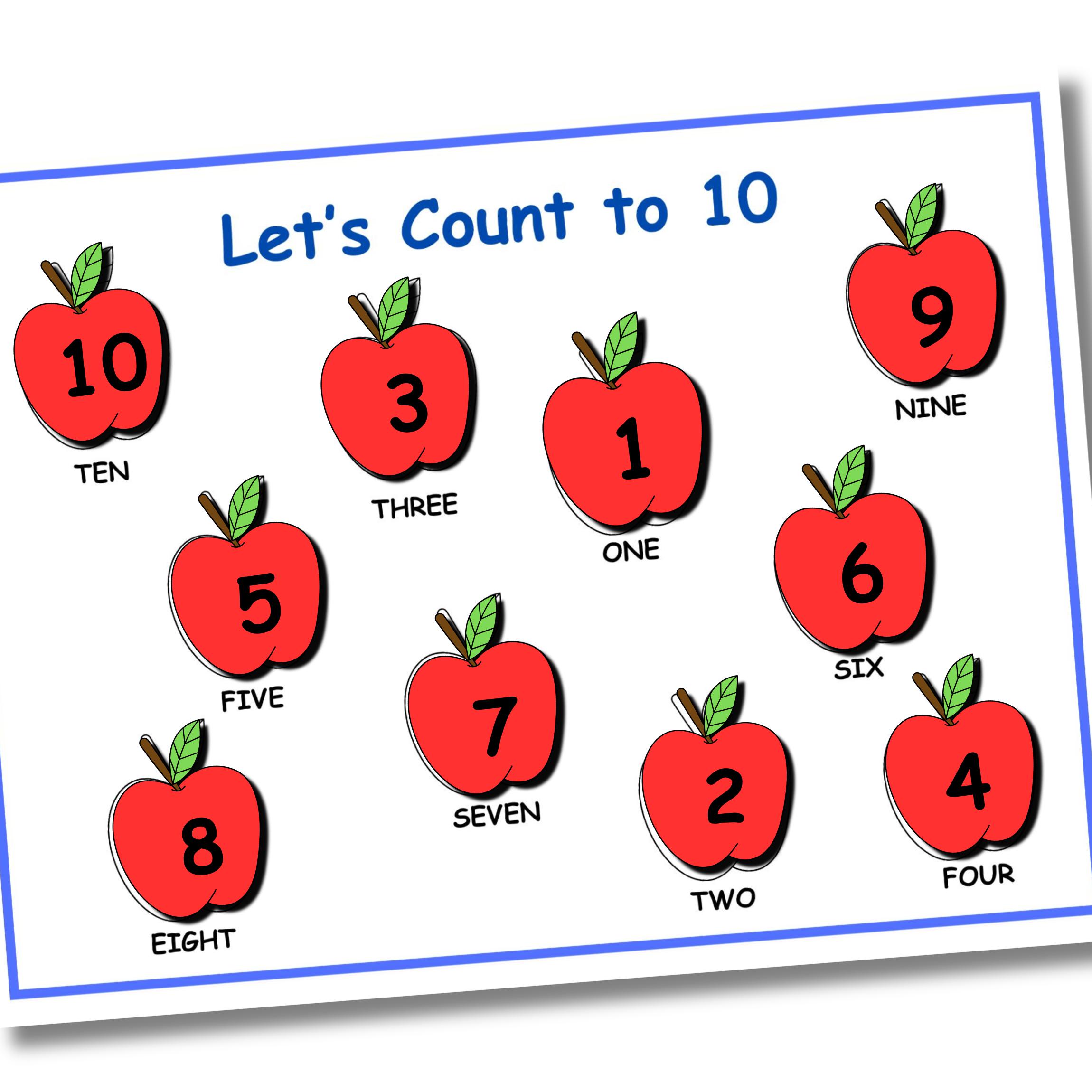 1 to 10 Apple Count Kids Activity Math Activities for Preschoolers ...