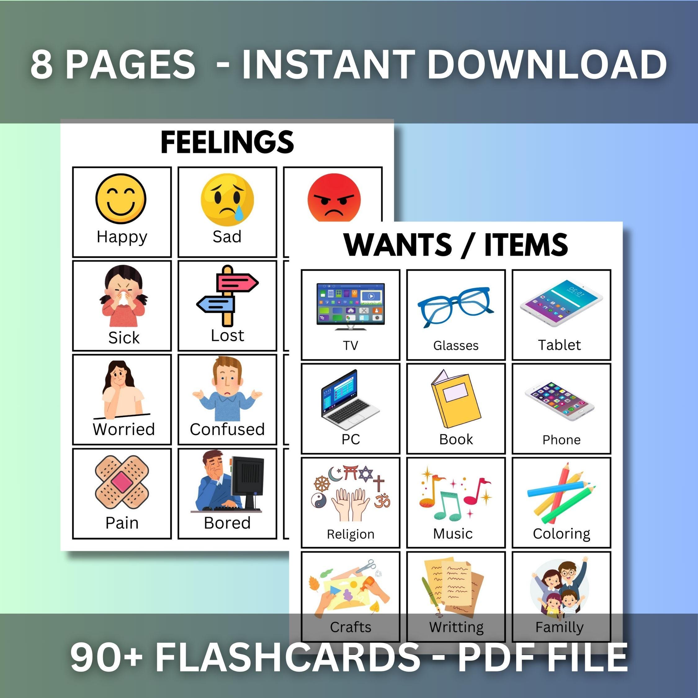 Non-verbal Communication Flashcards Autism Senior Hospital Use ...