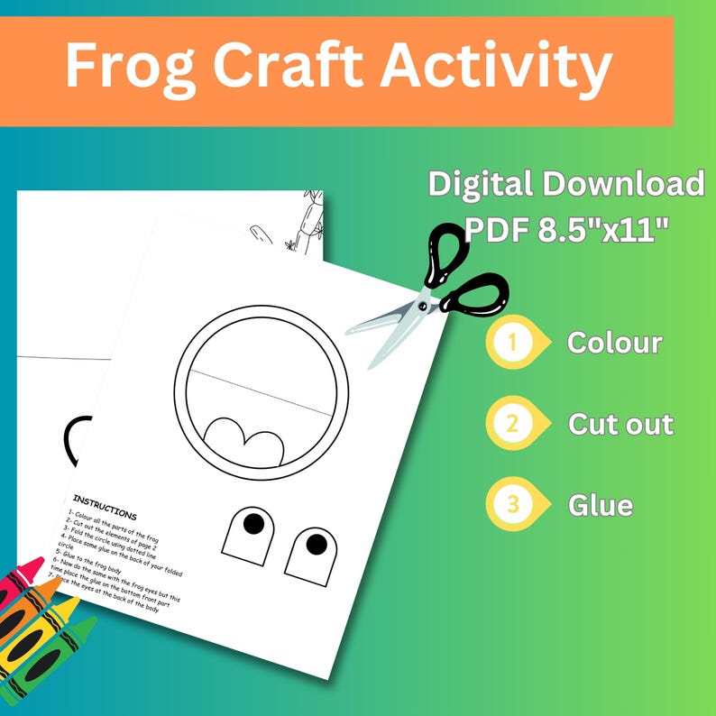 Fun Frog Coloring and Craft Activity 3D Frog Craft Kids Coloring Pages ...