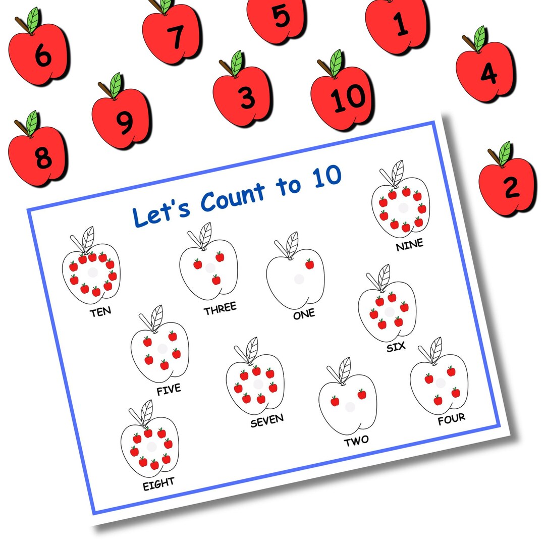1 to 10 Apple Count Kids Activity Math Activities for Preschoolers ...
