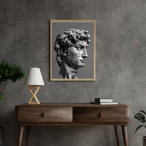Painting of the Statue of David. Digital Printing. Abstract Paintings ...