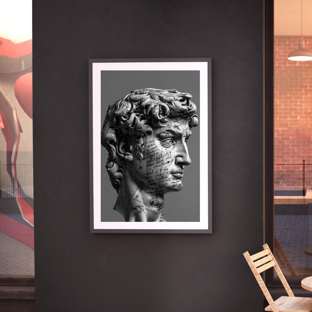 Painting of the Statue of David. Digital Printing. Abstract Paintings ...