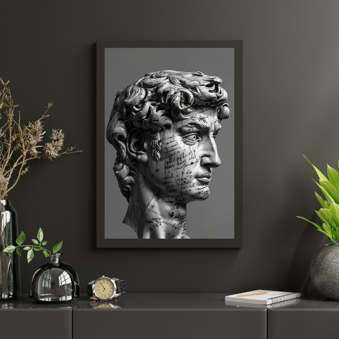 Painting of the Statue of David. Digital Printing. Abstract Paintings ...