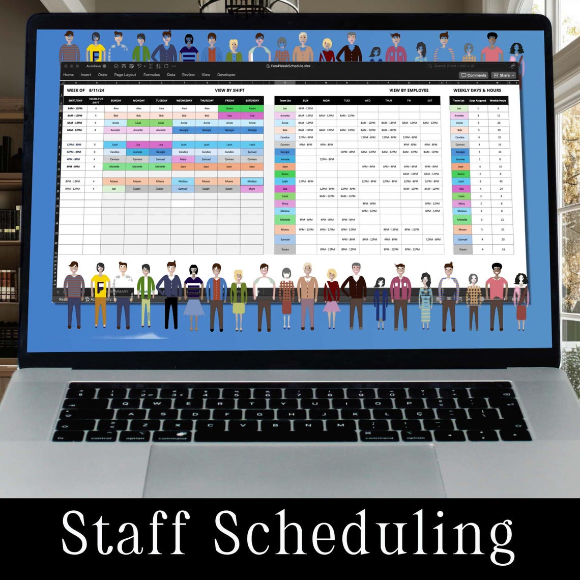 Employee Weekly Schedule Template Staff Shift Schedule for Restaurant ...