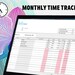 Time Tracker -time Spent Summary - Time Sheet -monthly - Daily Time ...
