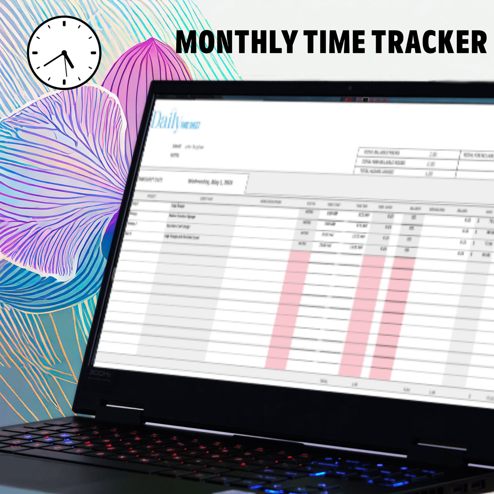 Time Tracker -time Spent Summary - Time Sheet -monthly - Daily Time ...
