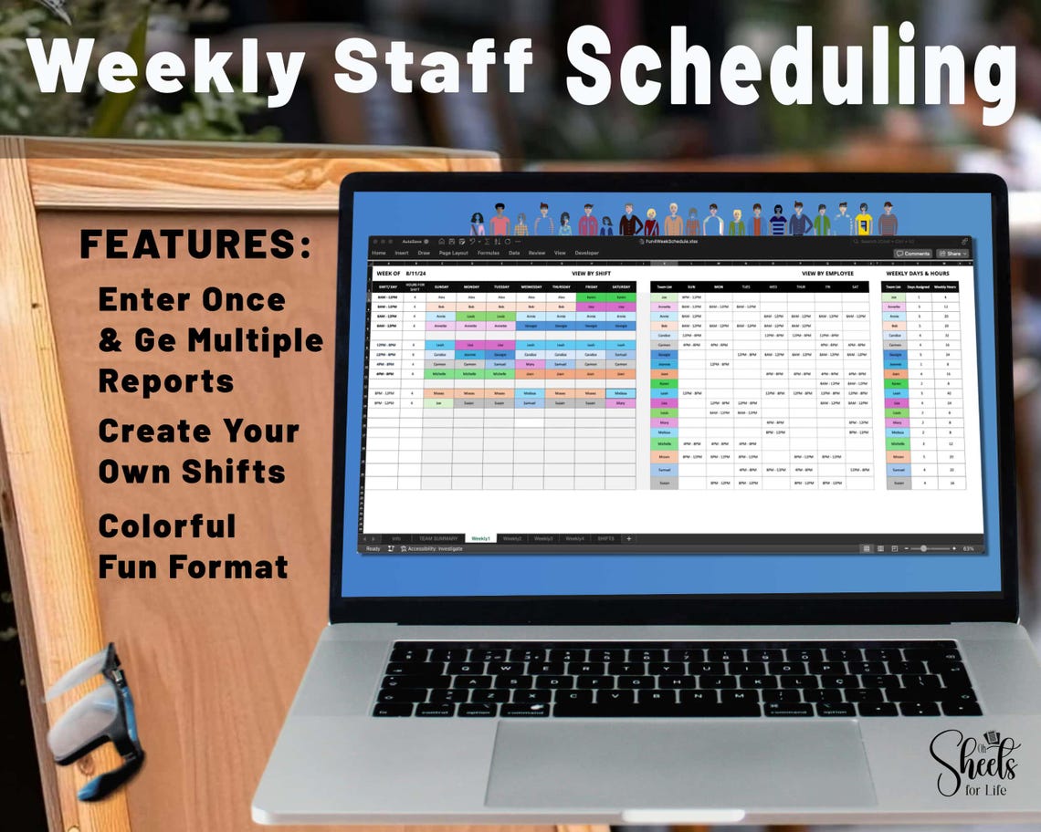 Employee Weekly Schedule Template Staff Shift Schedule for Restaurant ...