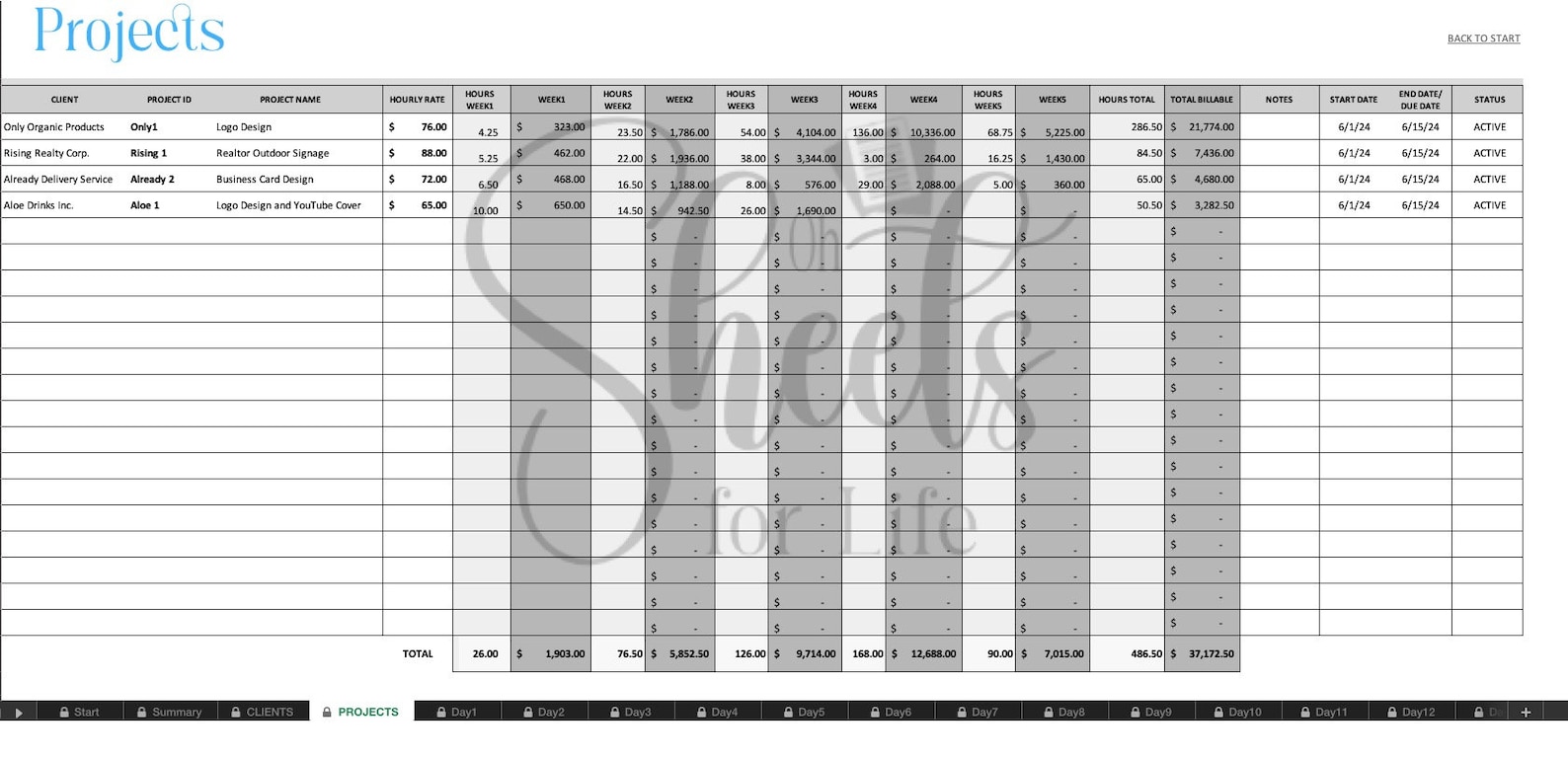 Time Tracker -time Spent Summary - Time Sheet -monthly - Daily Time ...