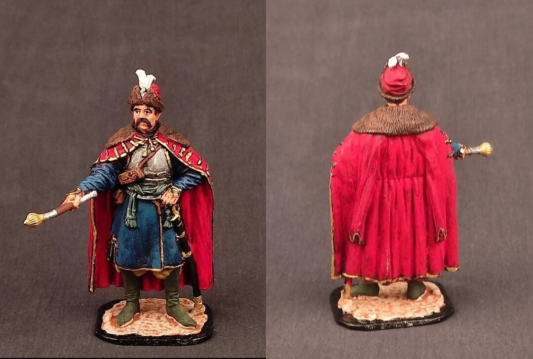 Cossack Colonel, Ukraine, 17th Century Tin Toy Soldier 1:32 Scale 54 Mm ...