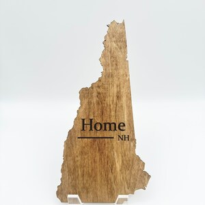 NH Home Wood Burning Decor Laser Cut and Engraved Art NH State Outline ...