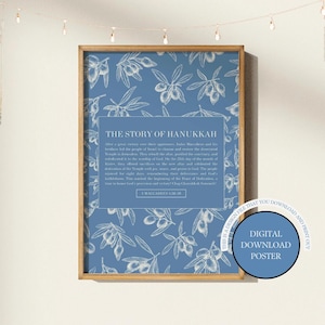 Story of Hanukkah Digital Poster, 1 Maccabees Scripture Art, Jewish ...