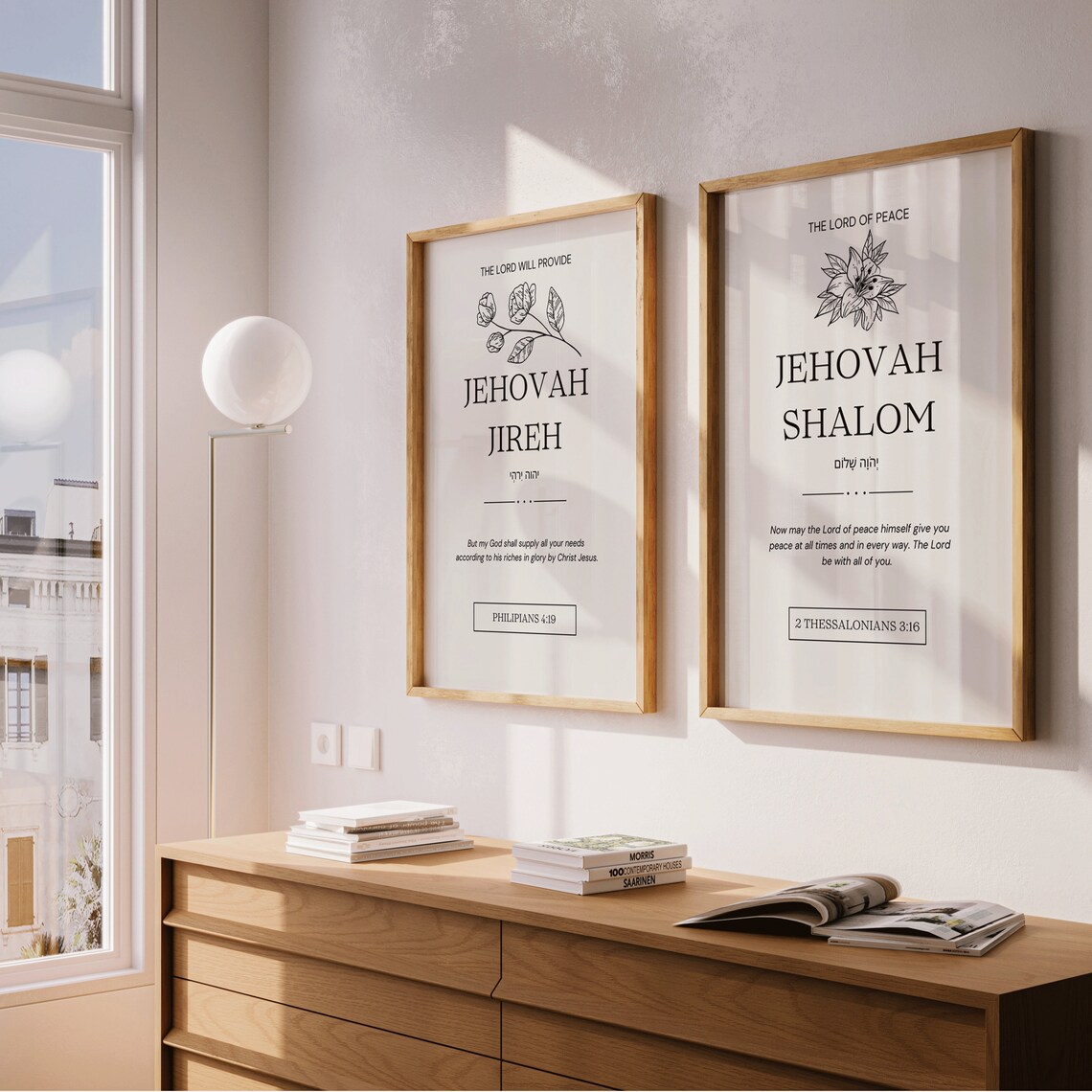 Hebrew Names of God Poster Set: Minimalist Bible Scripture (digital ...