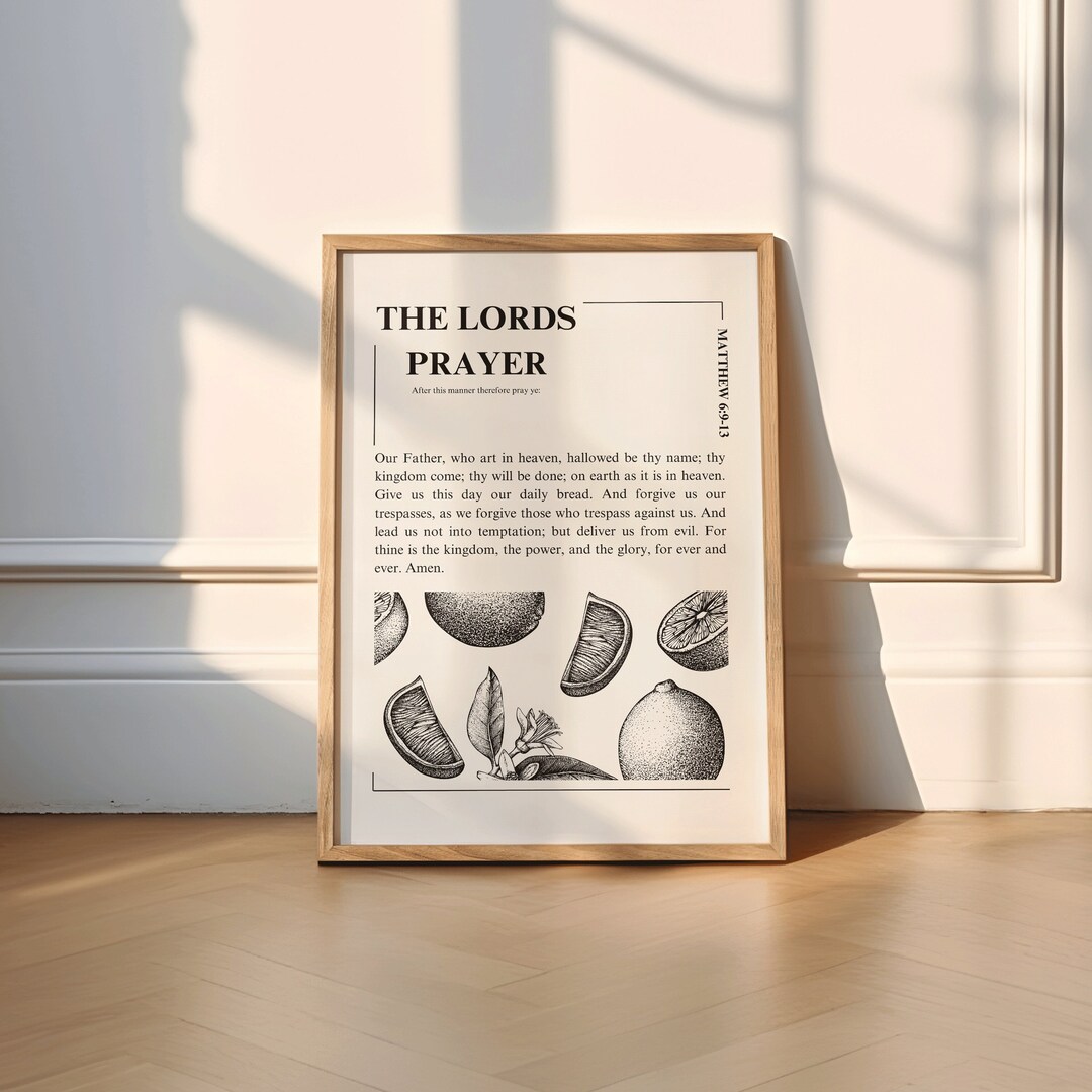 The Lord's Prayer Poster, the Lord's Prayer Wall Decor, Minimalist Wall ...