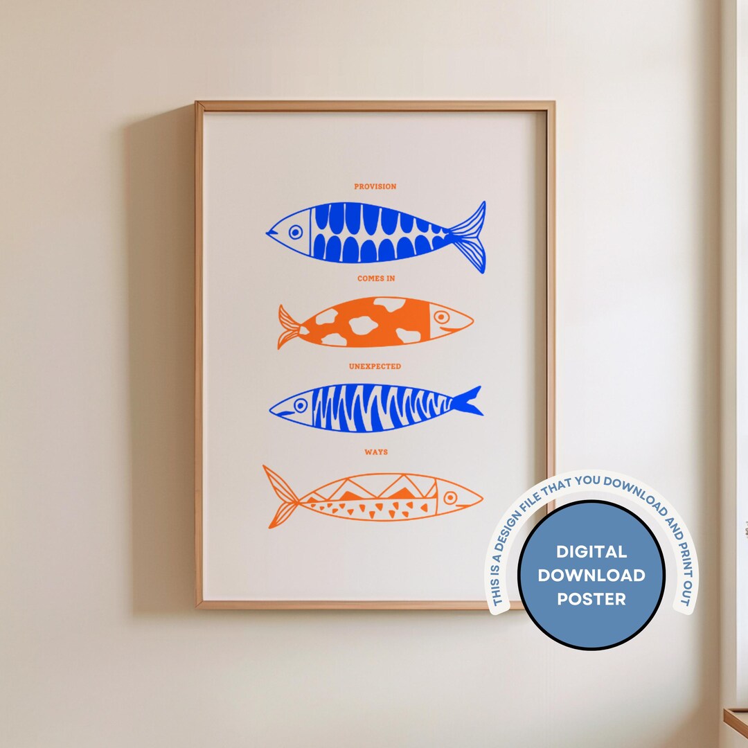 Biblical Fish Wall Art, Christian Home Decor (digital Download) - Etsy