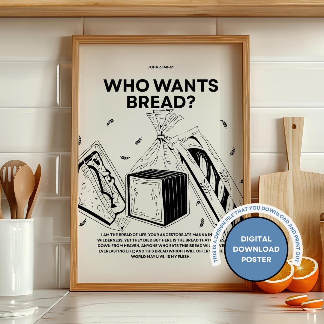 I Am the Bread of Life Digital Poster, John 6:48 Scripture Poster ...
