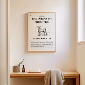 The Lord is My Shepherd Digital Prayer Poster, Psalm 23 Poster Print ...