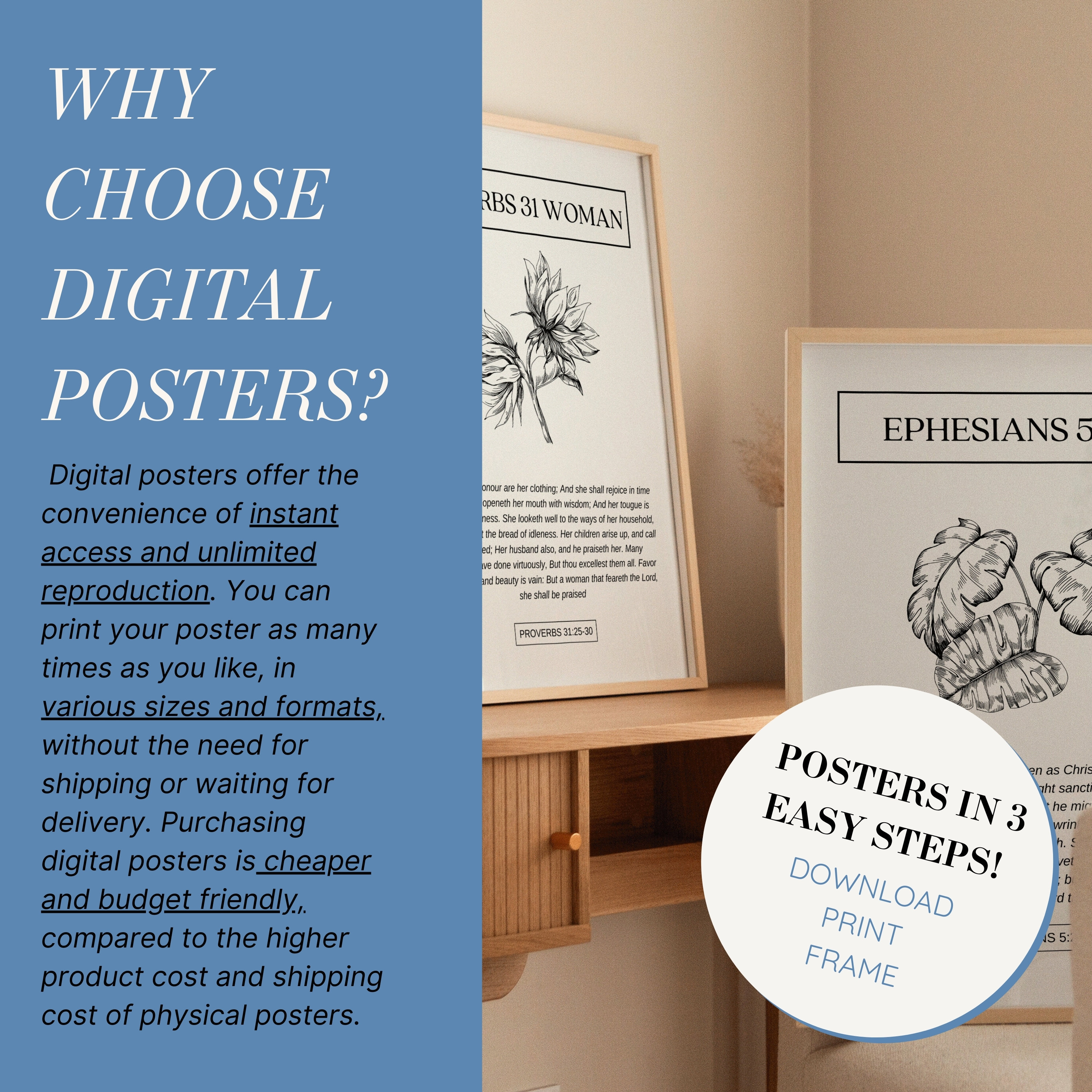 10 Commandments Digital Poster, Bible Verse Wall Art Print, Biblical ...