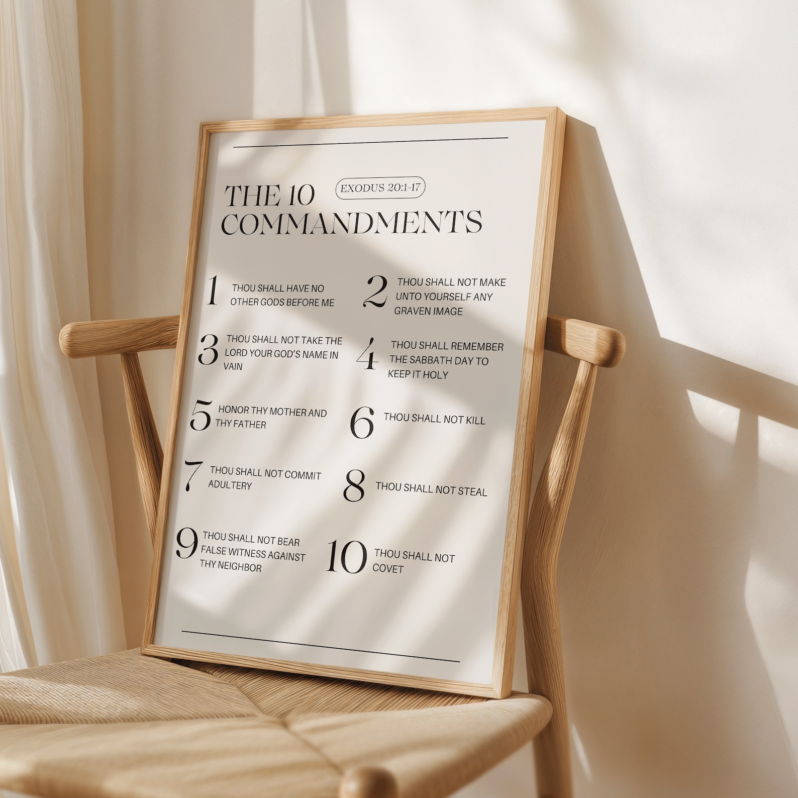 10 Commandments Digital Poster, Bible Verse Wall Art Print, Biblical ...
