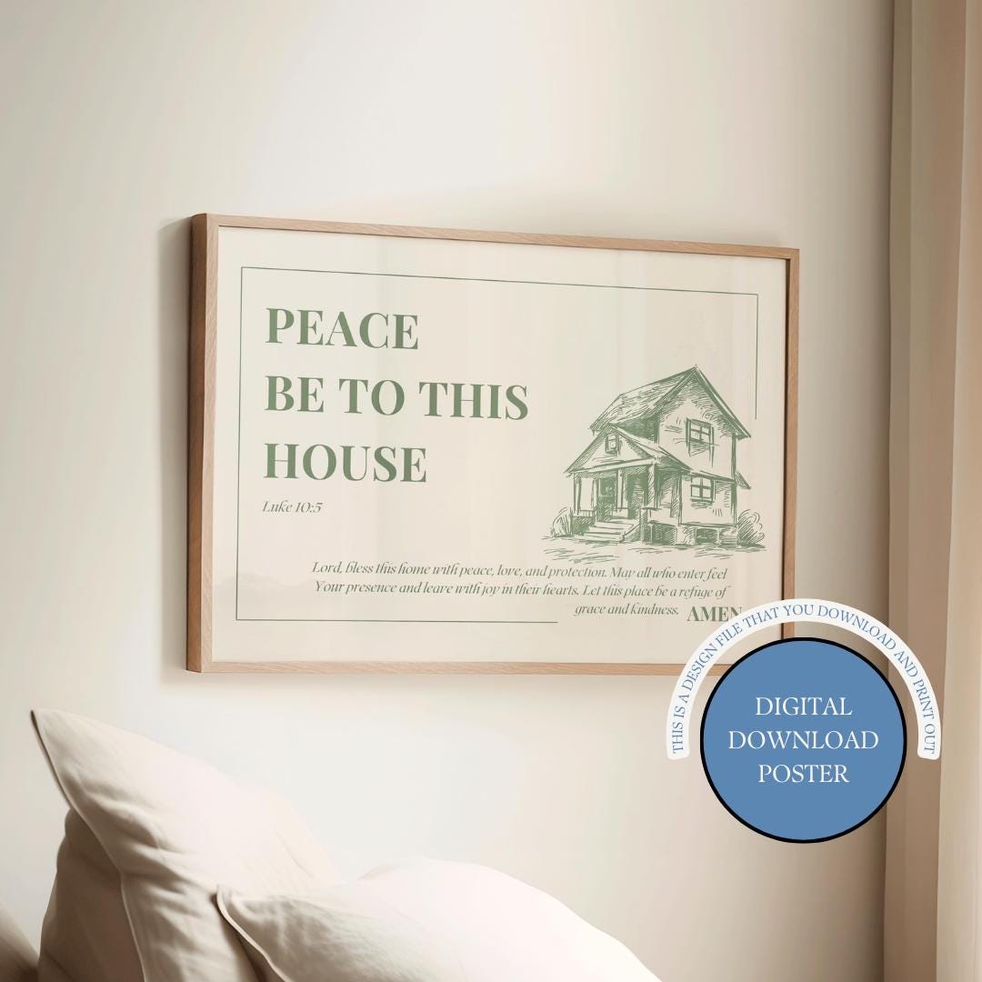 House Blessing Prayer Printable, Luke 10:5 Scripture (digital Download ...