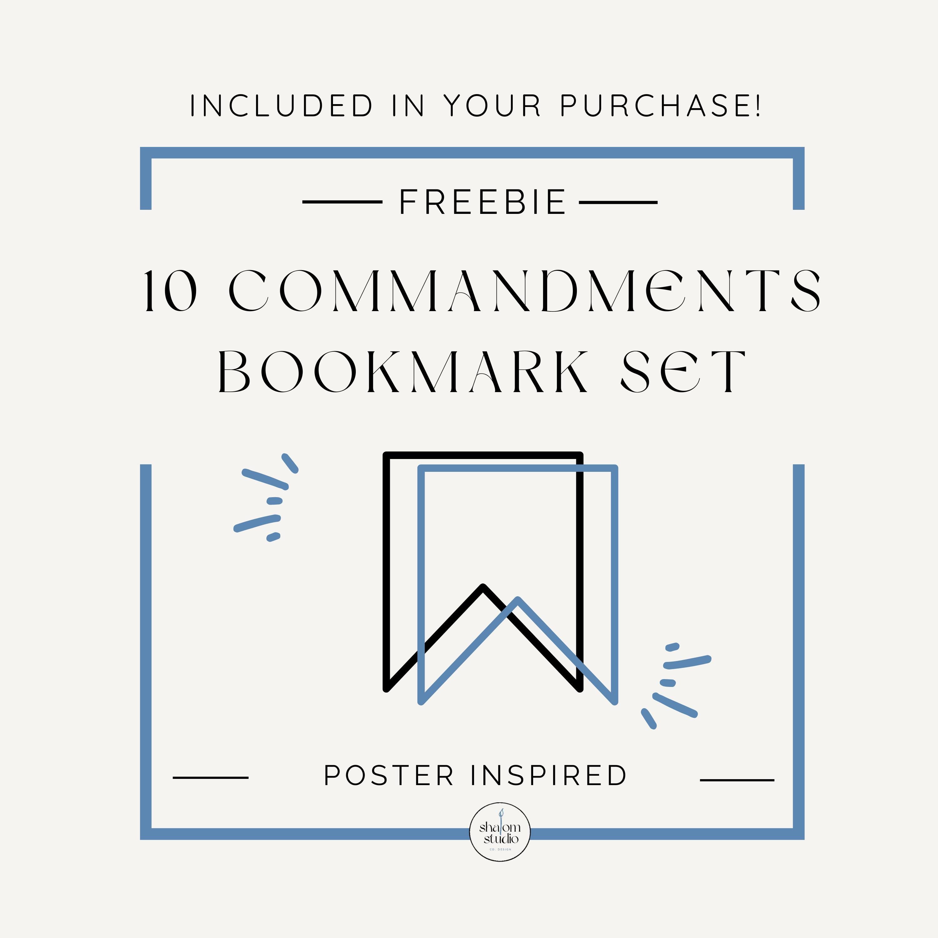 10 Commandments Digital Poster, Bible Verse Wall Art Print, Biblical ...
