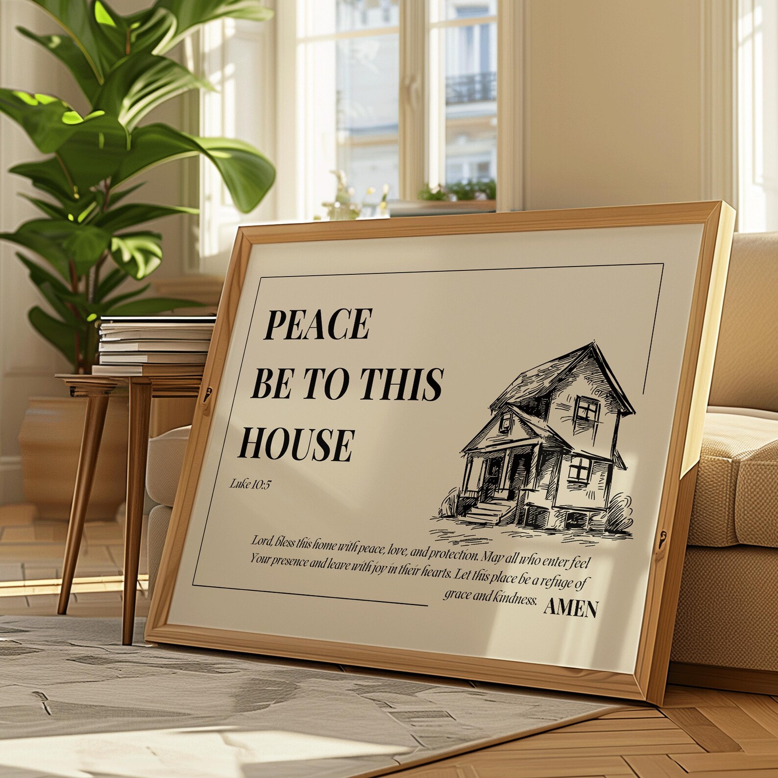 House Blessing Prayer Printable, Luke 10:5 Scripture (digital Download ...