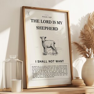 The Lord is My Shepherd Digital Prayer Poster, Psalm 23 Poster Print ...