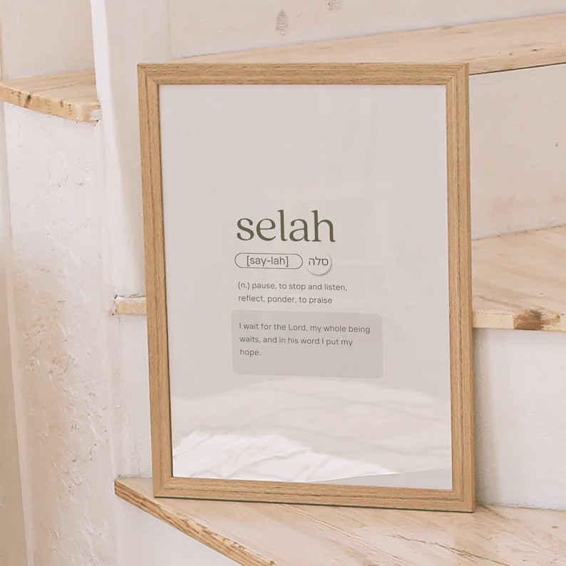 Shalom and Selah Definition Poster Duo, Hebrew Wall Art Set of 2, Bible ...
